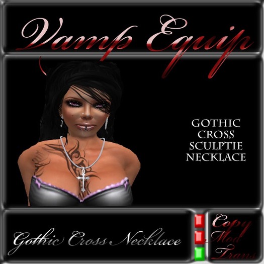 Second Life Marketplace Gothic Cross Necklace